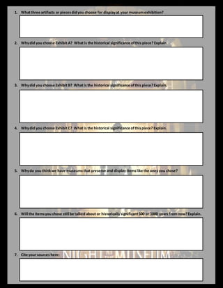 A night at the museum template | PDF