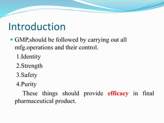 Manufacturing Operations And Control In Pharmaceuticals | PPTX