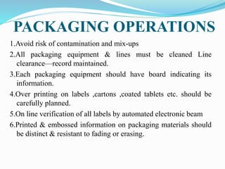 Manufacturing Operations And Control In Pharmaceuticals | PPTX