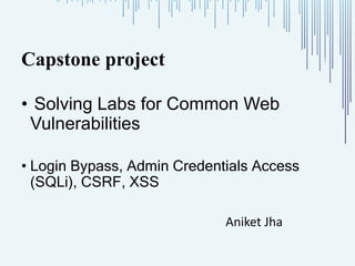 Solving Labs for Common Web Vulnerabilities: A Hands-On Guide | PPTX