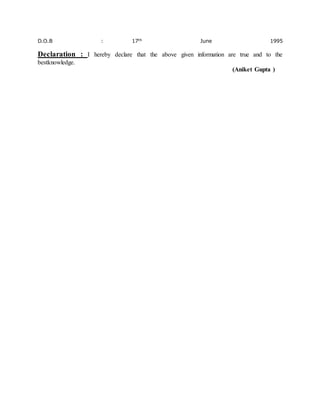 Aniket gupta resume | PDF