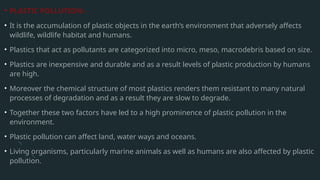 Plastic pollution ppt & plastic pollution | PPTX