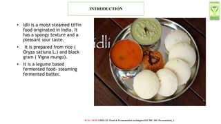 fermentation of idli | PDF