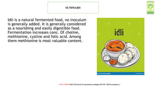 fermentation of idli | PDF