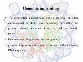 Histone Proteins and Genome Imprinting | PPTX
