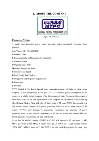 NTPC FARIDABAD TRAINING REPORT | DOCX