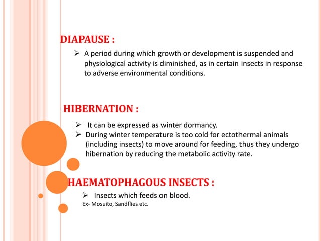 diapause and hibernation in haematophagous insects | PPTX