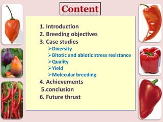 genetic improvement in chilli | PPTX