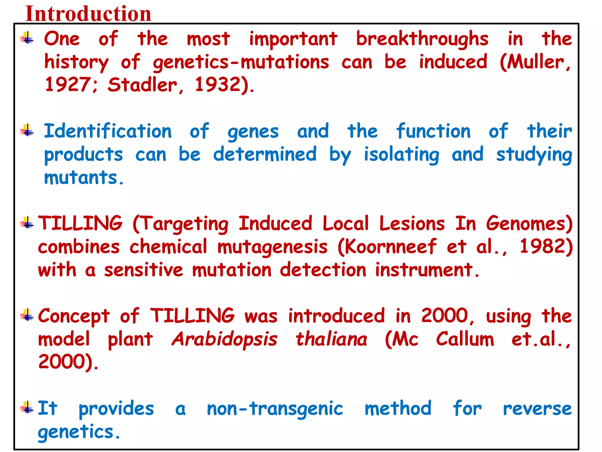high throughput tilling for functional genomics | PPTX