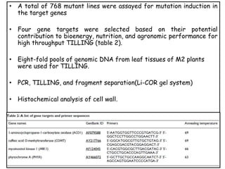high throughput tilling for functional genomics | PPTX