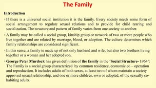 Anil 2020 social institutions family and marriage | PPTX