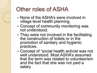 The contribution of Accredited Social Health Activist under NRHM in the ...