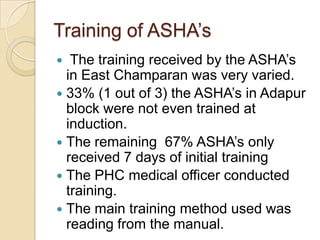 The contribution of Accredited Social Health Activist under NRHM in the ...
