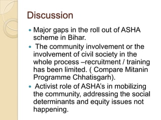 The contribution of Accredited Social Health Activist under NRHM in the ...