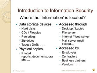 Isms Implementer Course Module 1 Introduction To Information Security | PPSX