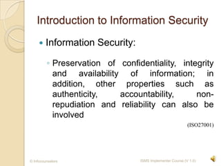 Isms Implementer Course Module 1 Introduction To Information Security ...