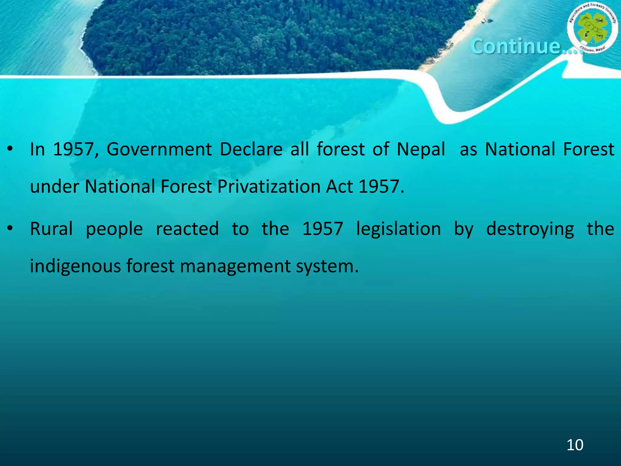 History of Forest Management in Nepal | PPTX