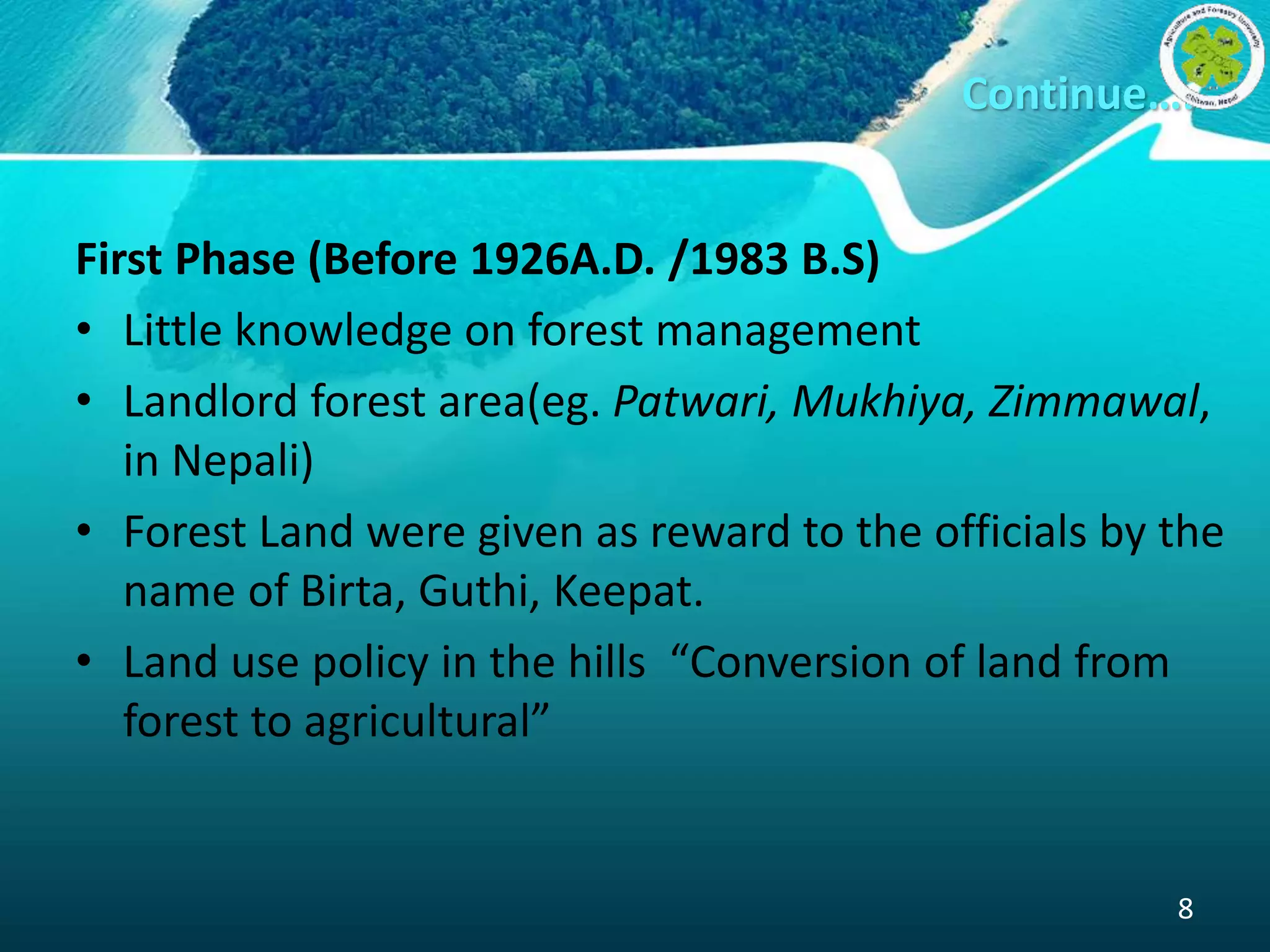 History of Forest Management in Nepal | PPTX