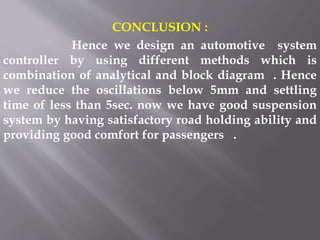 suspension controller design using control systems | PPT