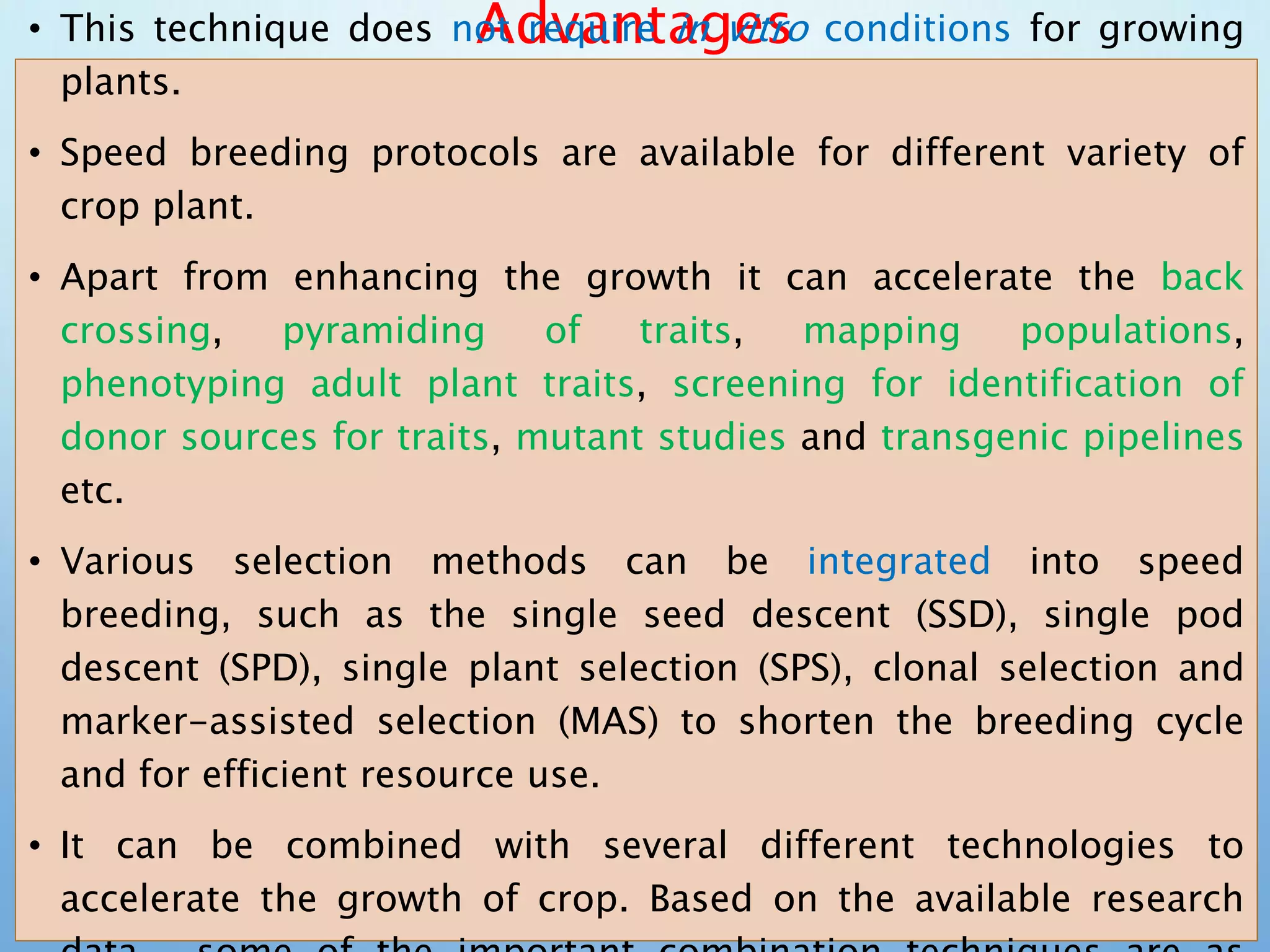 Speed Breeding and its implications in crop improvement | PPTX