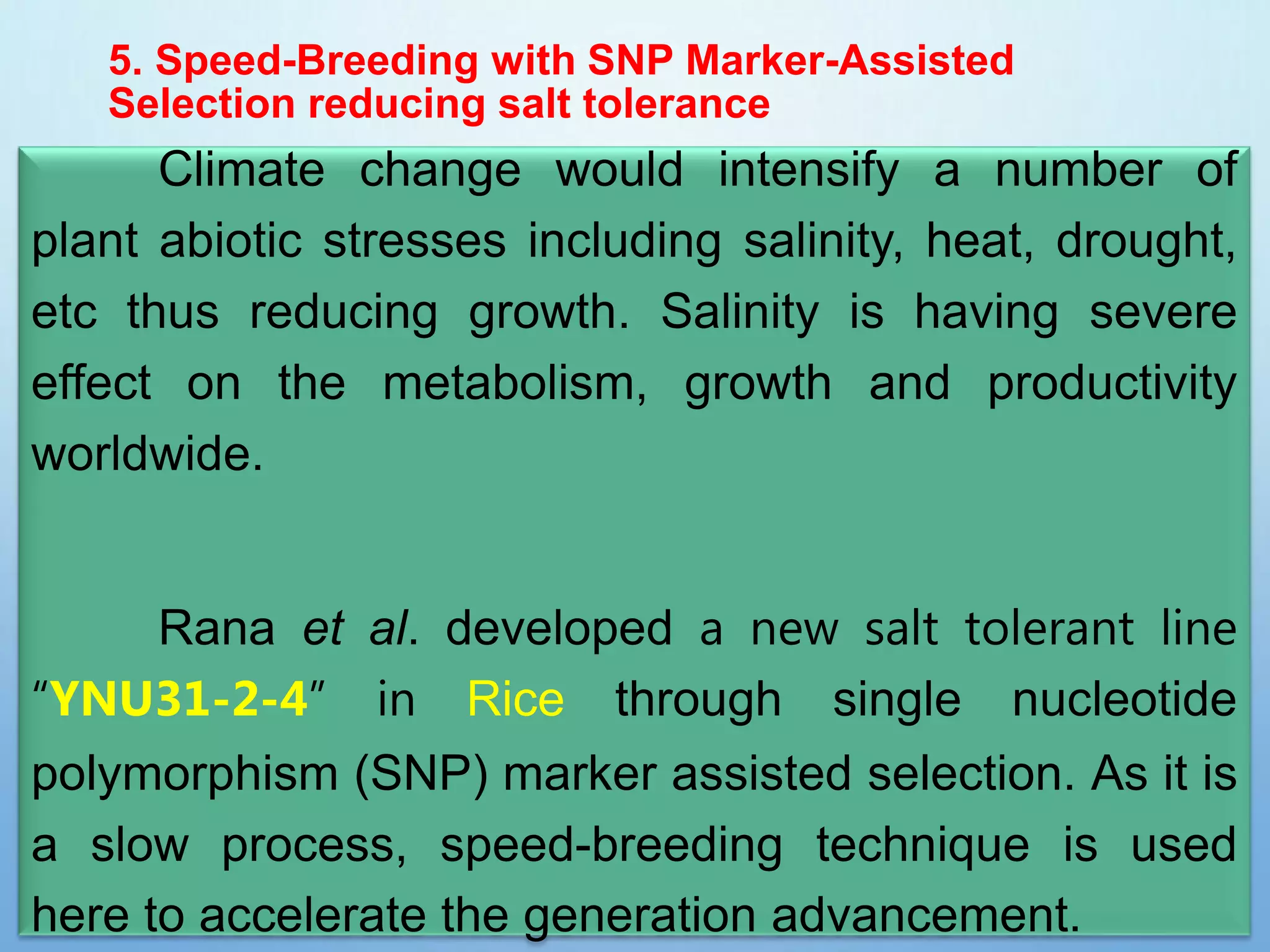 Speed Breeding and its implications in crop improvement | PPTX