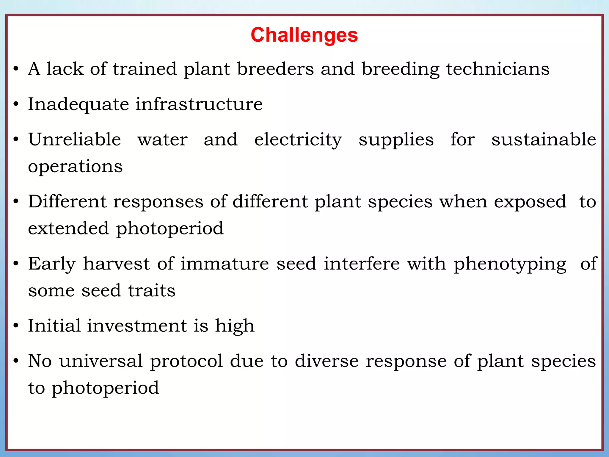 Speed Breeding and its implications in crop improvement | PPTX