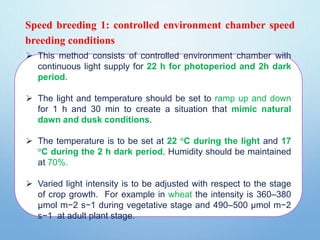 Speed Breeding and its implications in crop improvement | PPTX