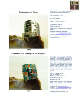 Catalogo de Joyas - Anillos de Inka Traditions | DOCX