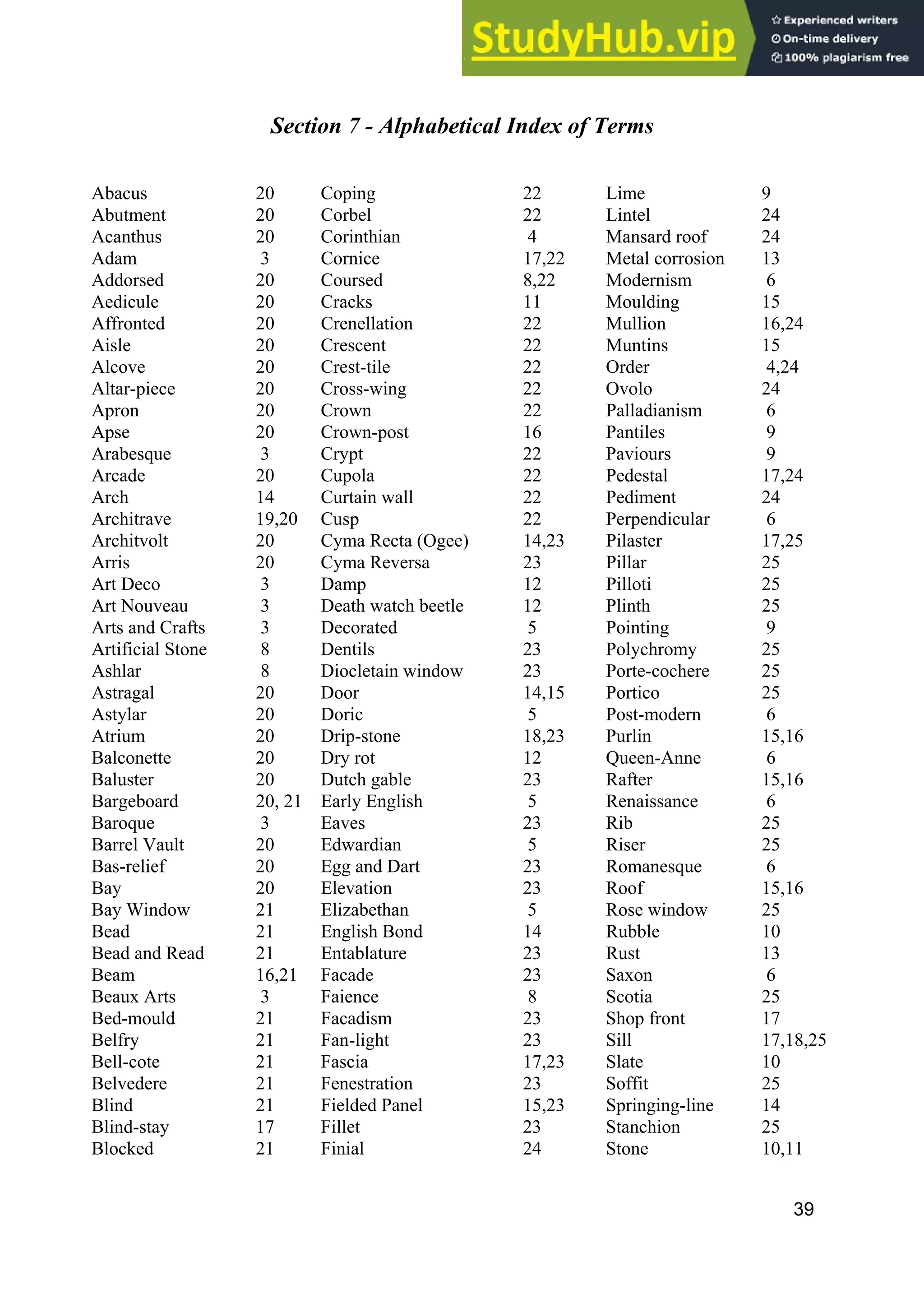 AN ILLUSTRATED GLOSSARY OF ARCHITECTURAL AND CONSTRUCTIONAL TERMS FOR ...