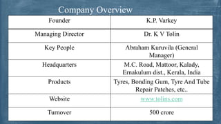 Anil organiations study at tolins tyres pvt ltd | PPTX