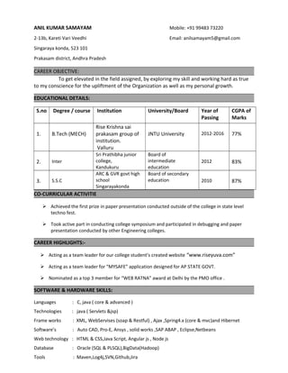 Anil samayam.resume | PDF