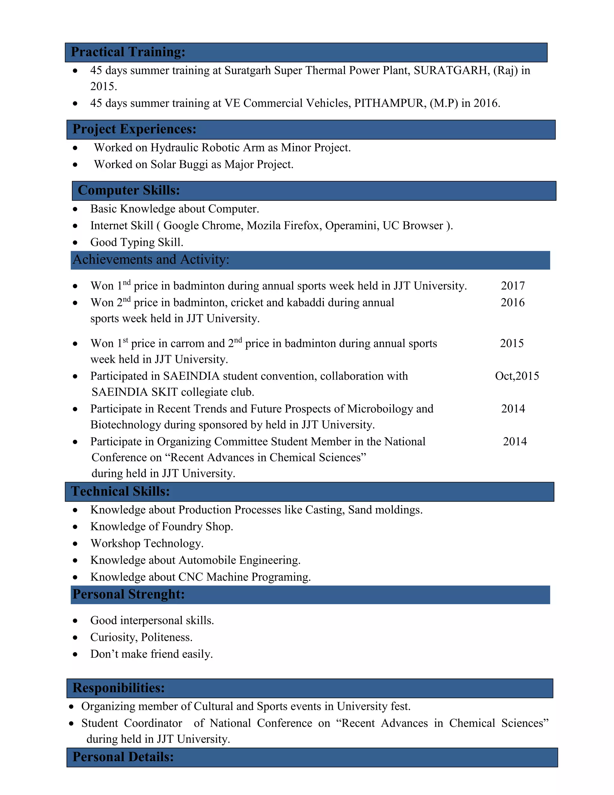 Anil sharma (cv) update | PDF | Careers