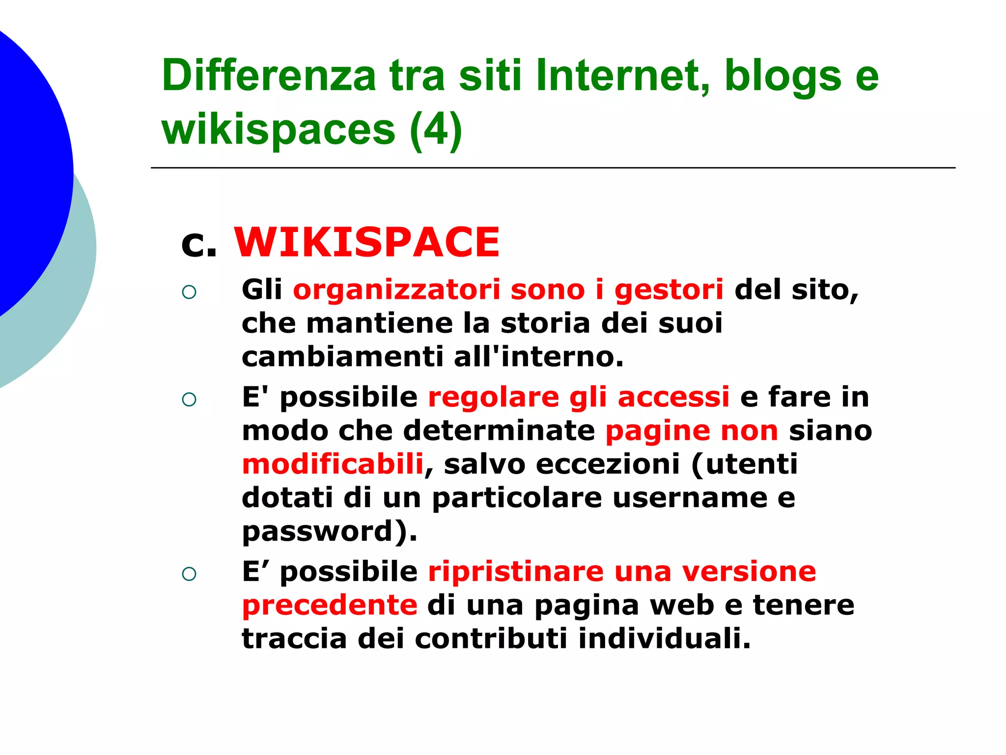 L'uso del wikispace come forma di blended learning | PPT
