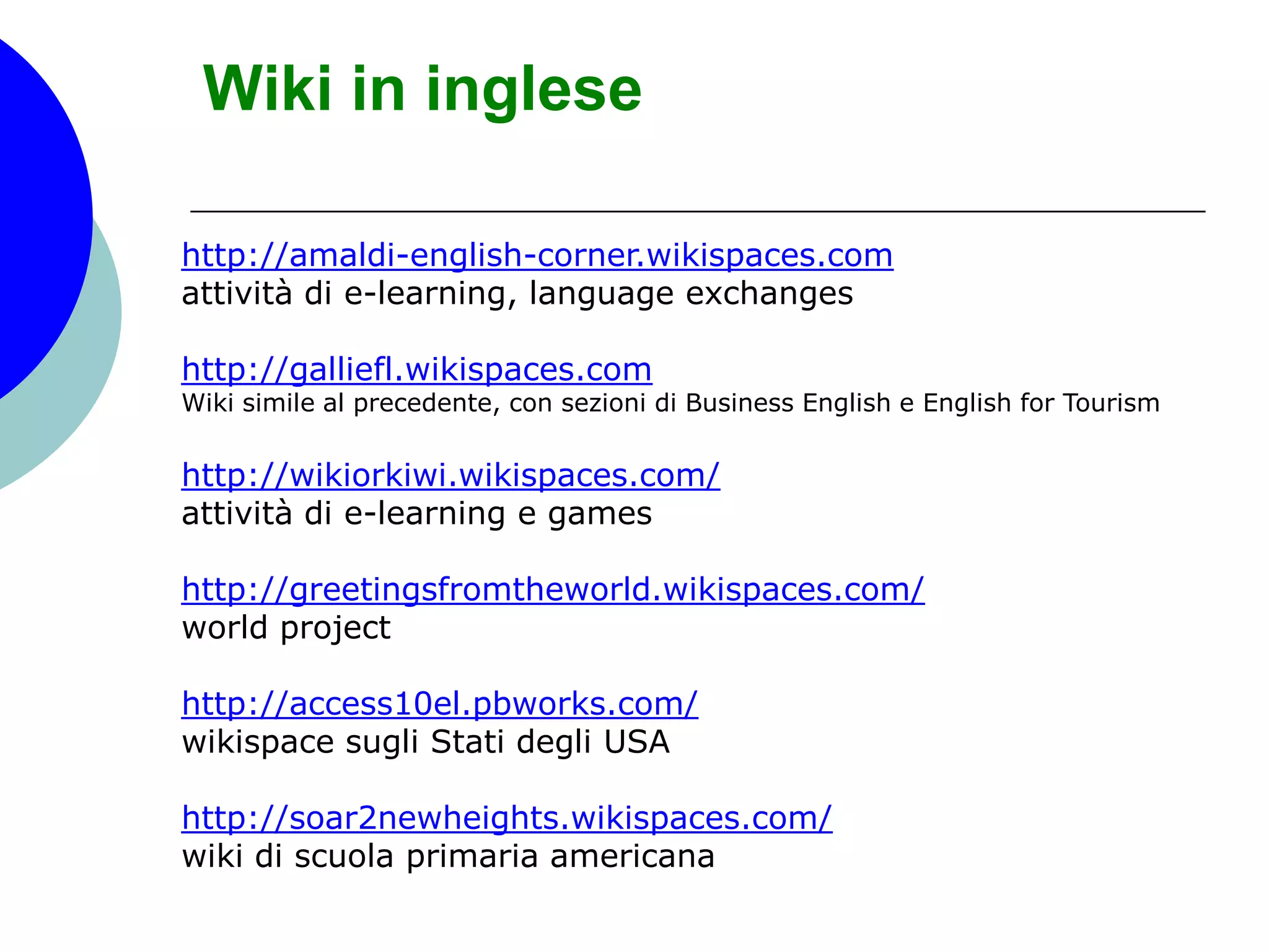 L'uso del wikispace come forma di blended learning | PPT