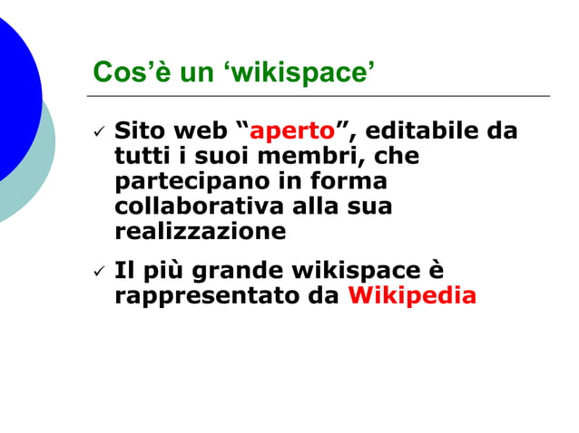 L'uso del wikispace come forma di blended learning