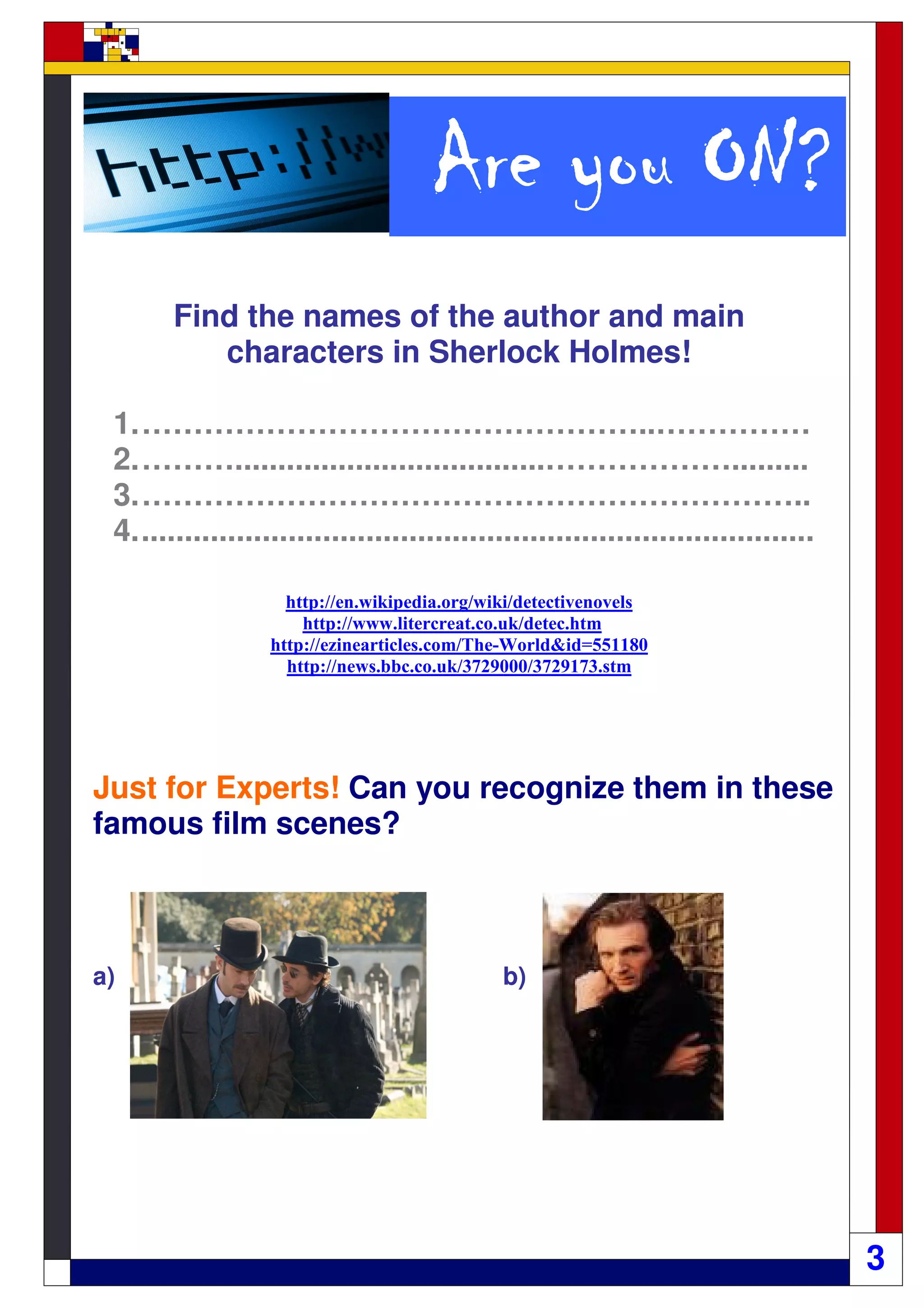 The Detective Novel - reading encouragment activity 1 | PDF