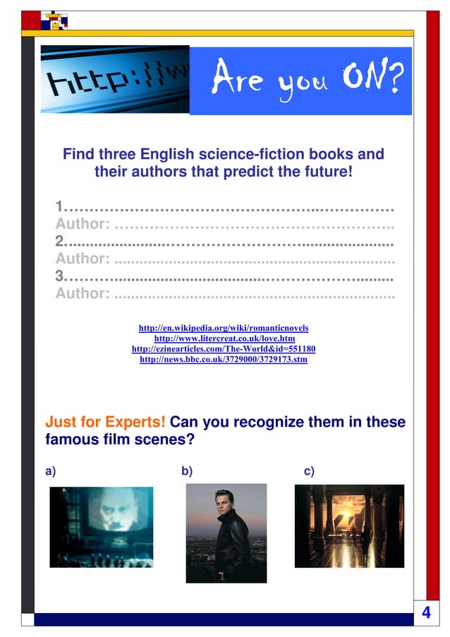 The Science Fiction genre - reading encouragment activity 1 | PDF ...