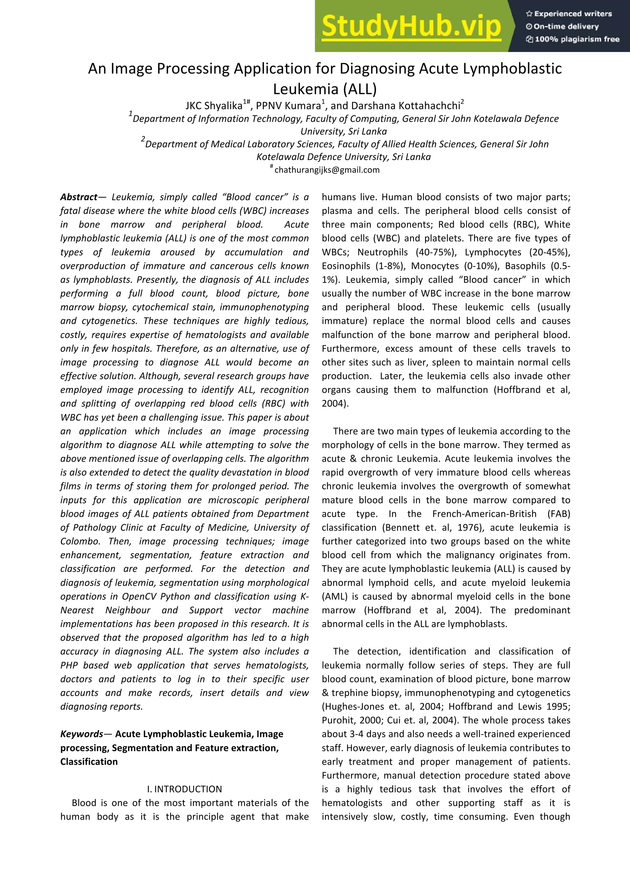 An Image Processing Application For Diagnosing Acute Lymphoblastic ...