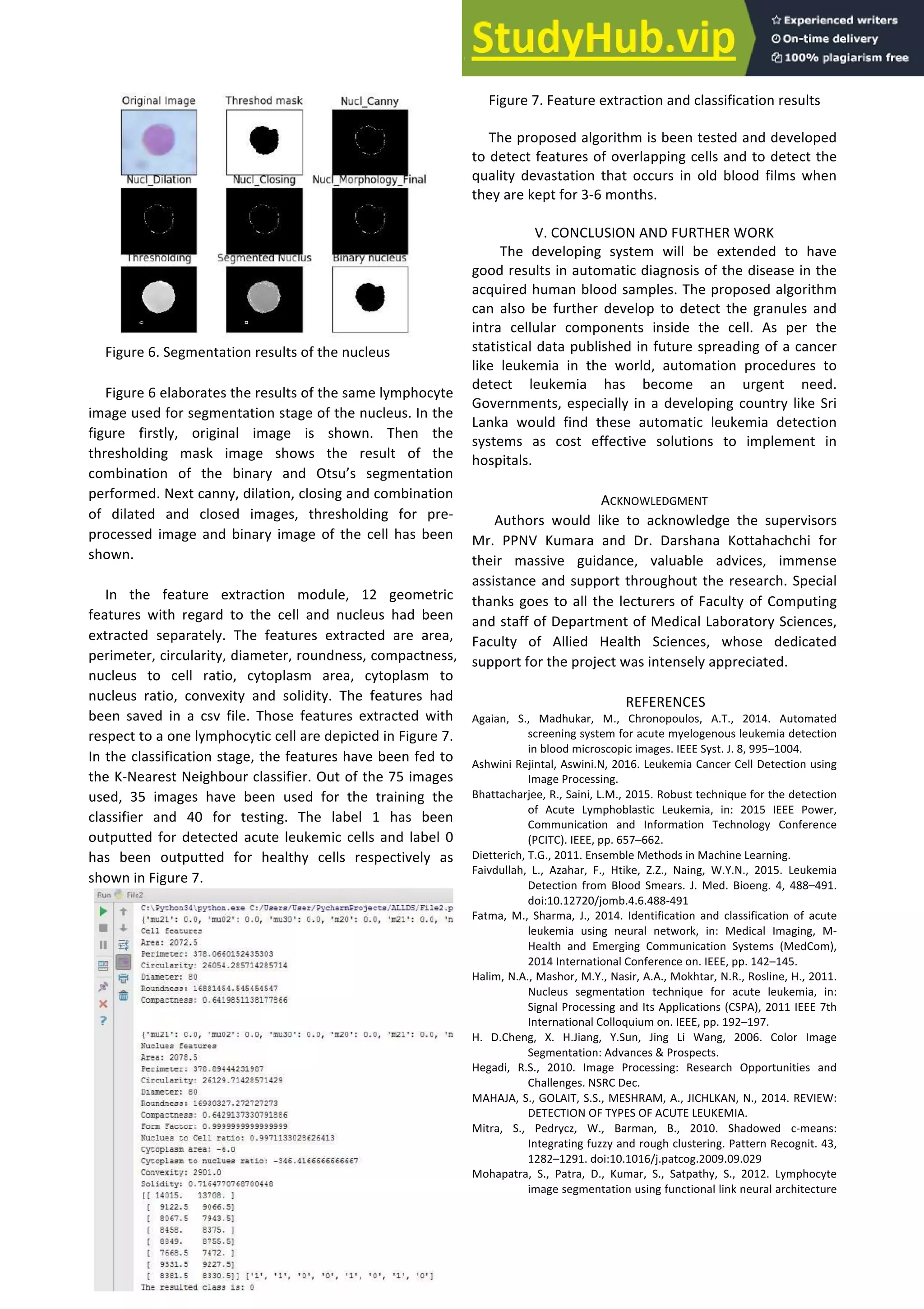 An Image Processing Application For Diagnosing Acute Lymphoblastic Leukemia (ALL) | PDF