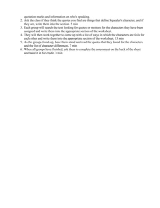 Animal farm character foil lesson plan | DOCX