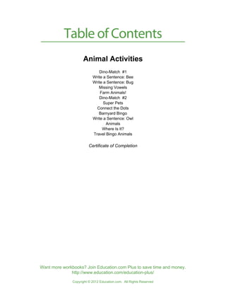 animal-activities-workbook.pdf reading materials | PDF