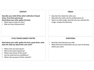 animal-artists for GCSE Art lessons potfolio projects | PPTX