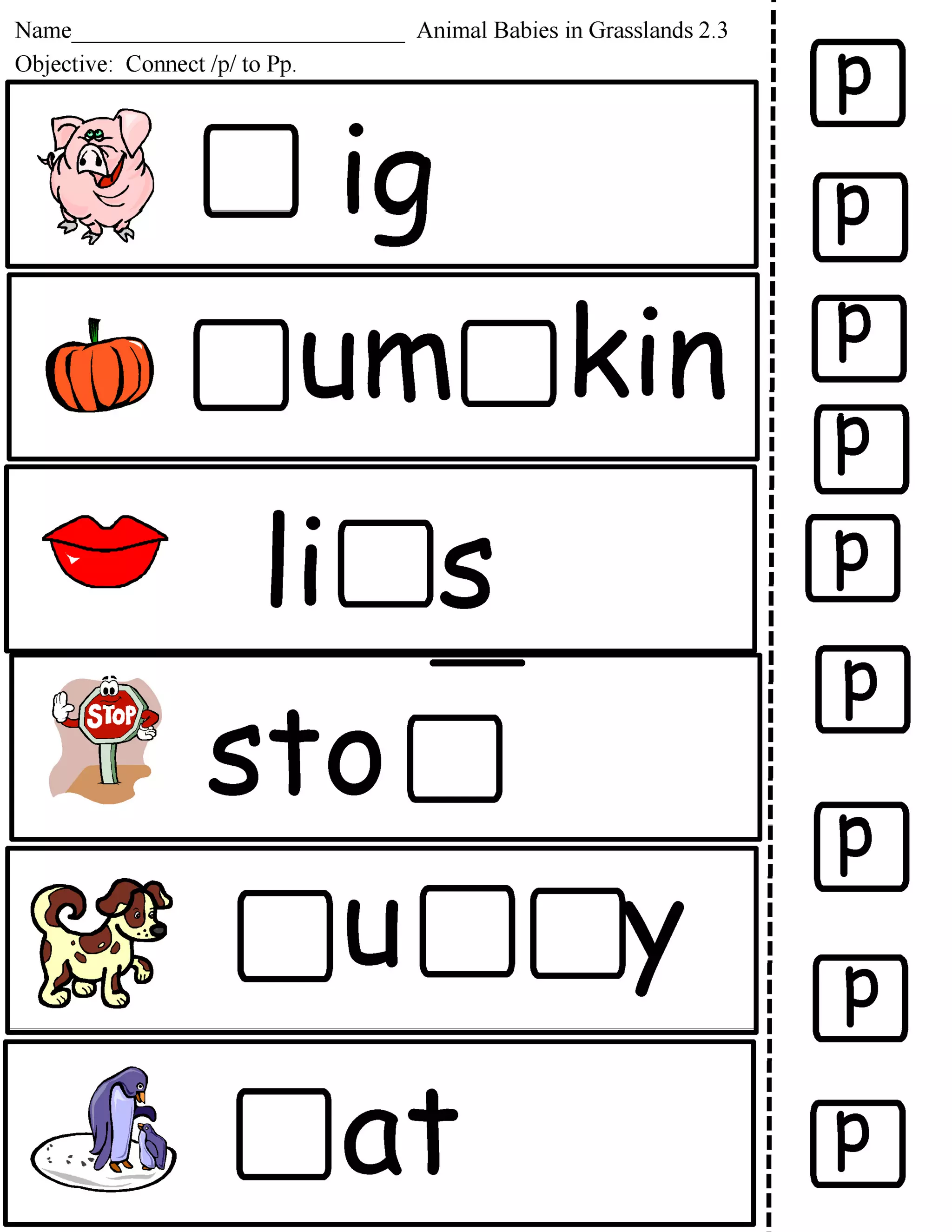 Reading- Unit 2- Animal Babies in Grasslands Missing P | PDF