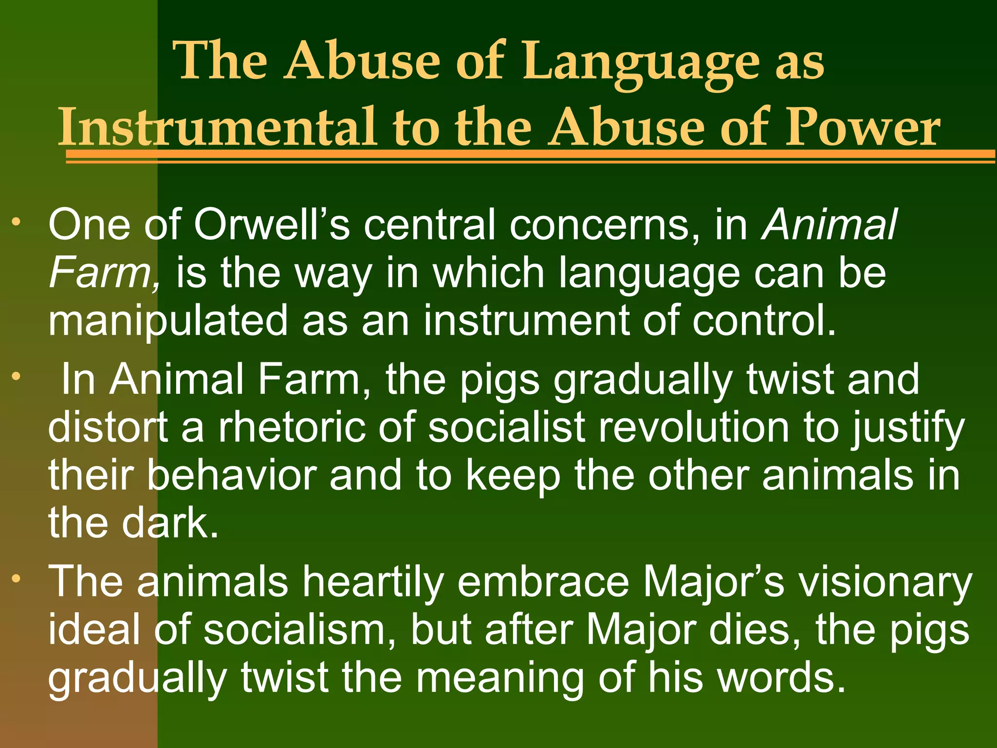 Animal Farm Theme Symbols Motifs | PPT