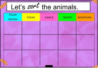 Animal-Habitat Sorting Mat.doc english flashcards | PPT