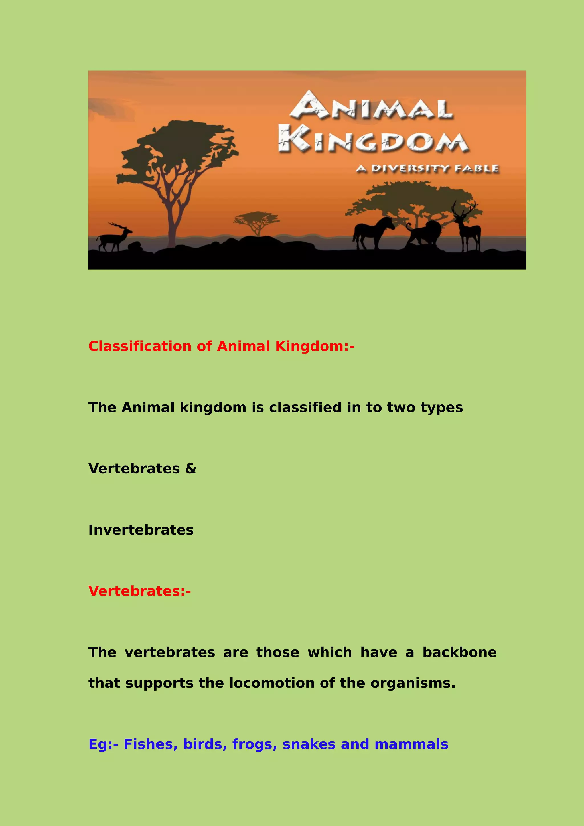 The Animal Kingdom | PDF