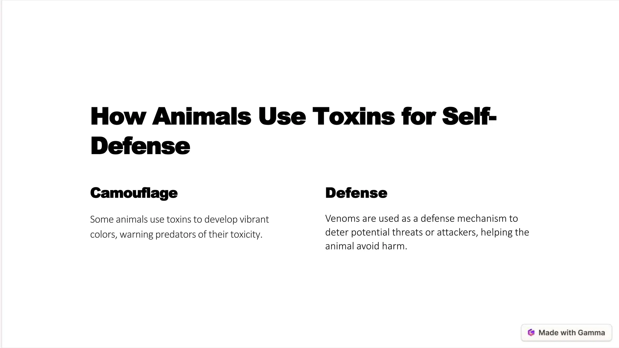 toxin produced by animals and their function or side effects on humans ...