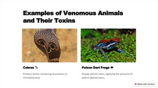 toxin produced by animals and their function or side effects on humans ...