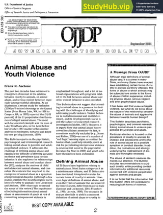 Animal Abuse And Youth Violence | PDF
