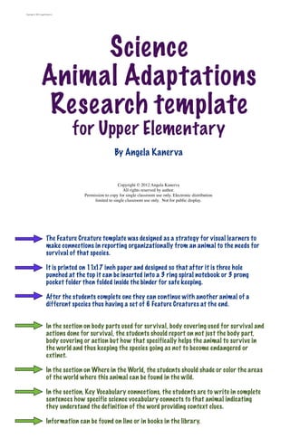 Animal adaptationsposterdesignforupperelementary | PDF